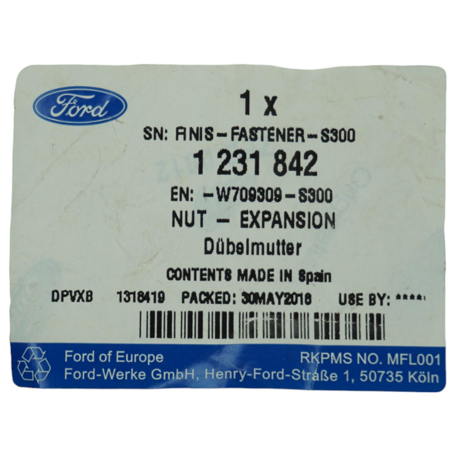 Genuine Ford Expansion nut 1231842 – VIN Required | Genuine OEM Part