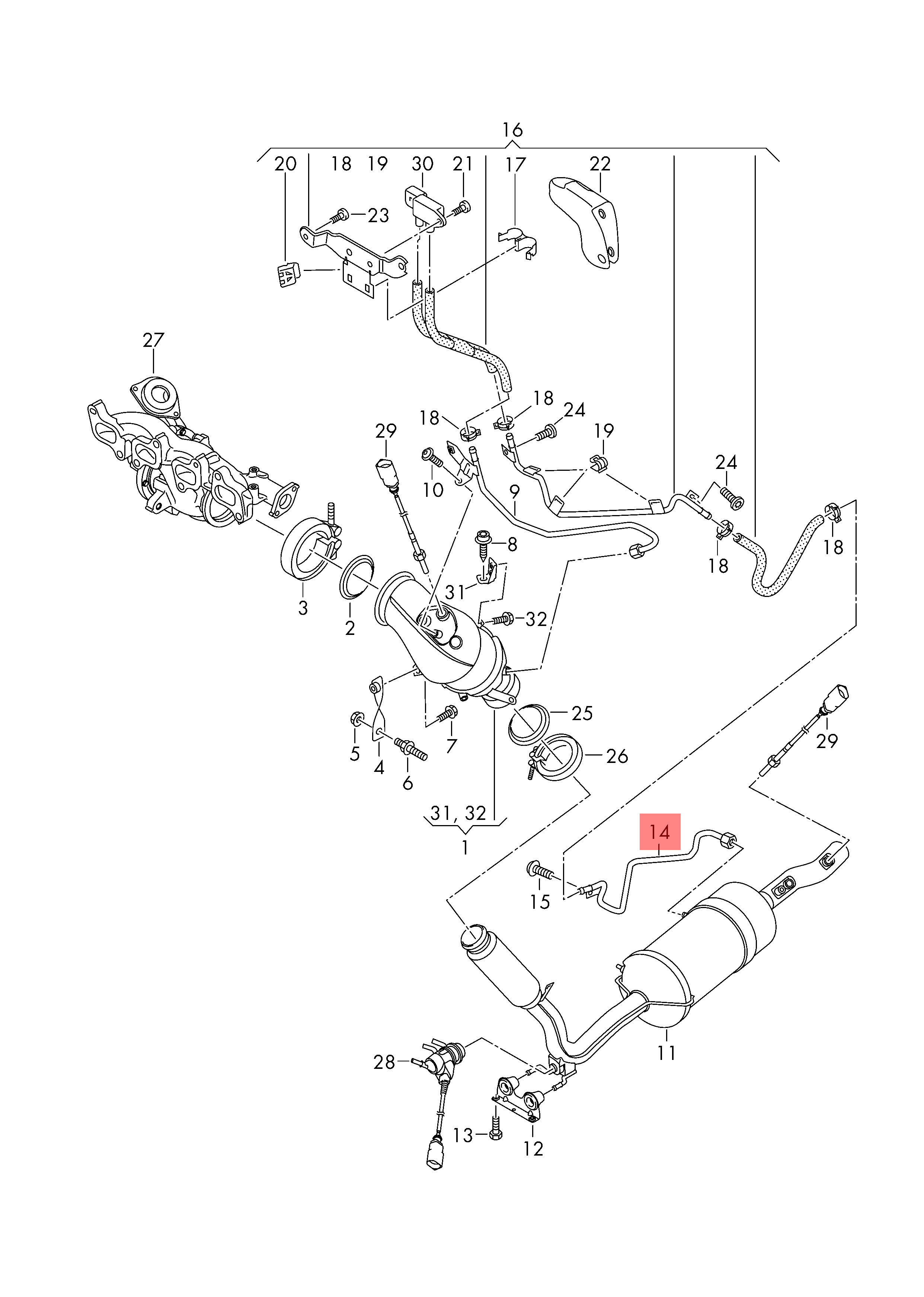 Volkswagen Transporter | Particulate Filter Connecting Pipe ...