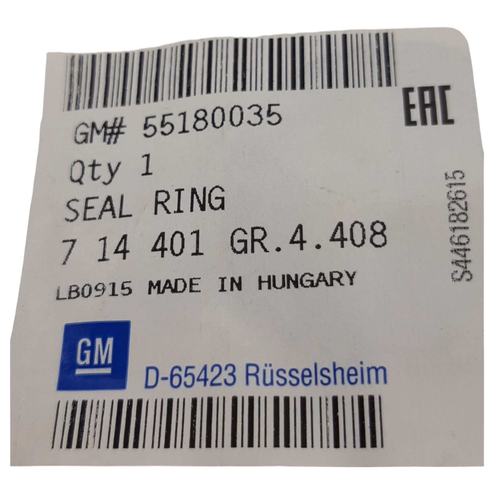 Genuine Vauxhall Input shaft seal 55180035