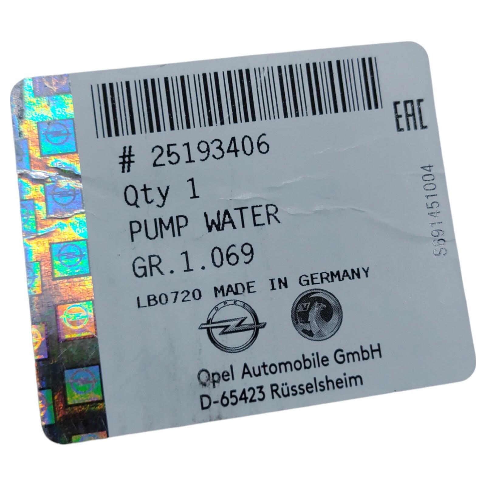 Vauxhall | Water Pump Assembly | 25193406 | GFN Parts