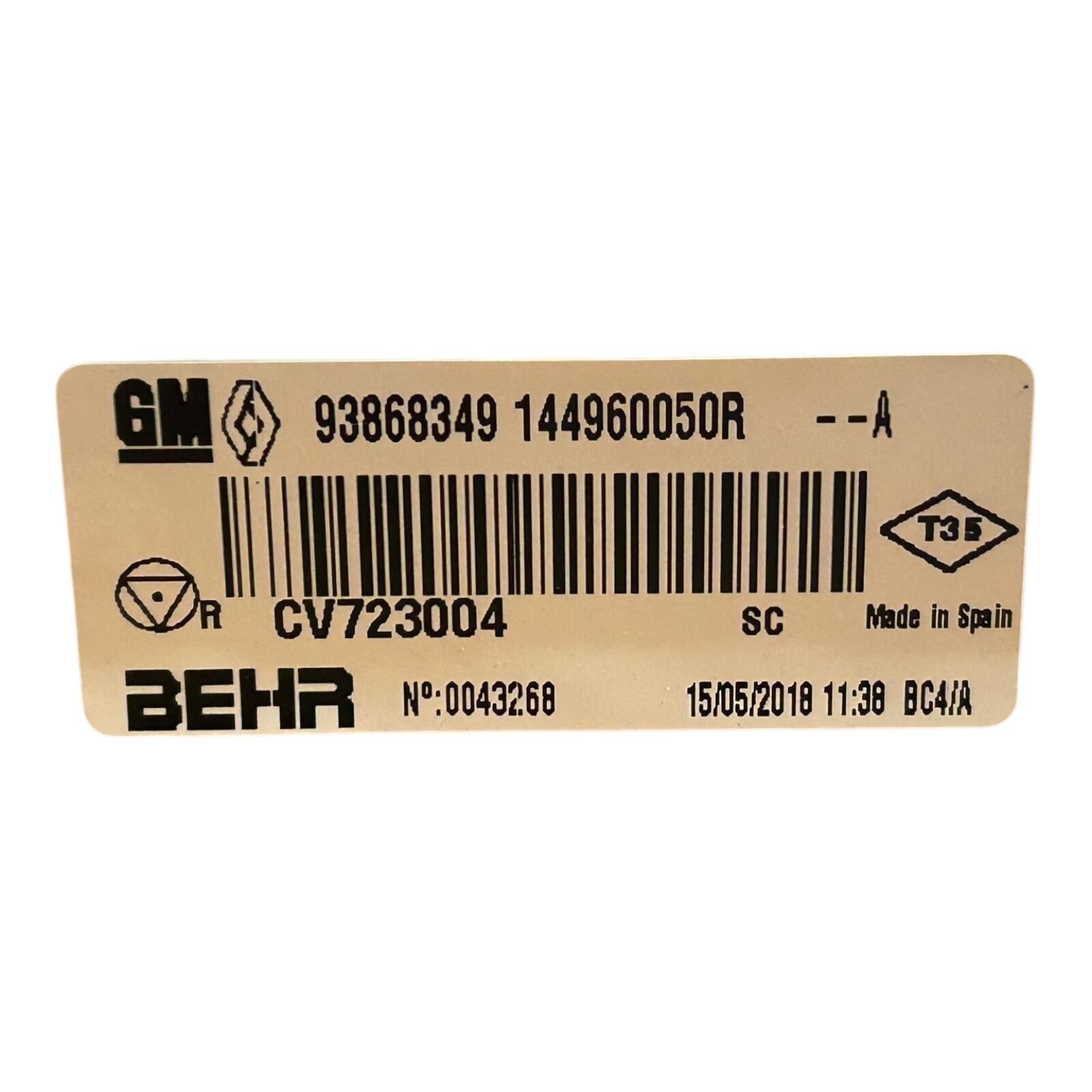 Genuine Vauxhall B Mk2 2014 to 2019 CDTi Turbo 93868349 – VIN Required