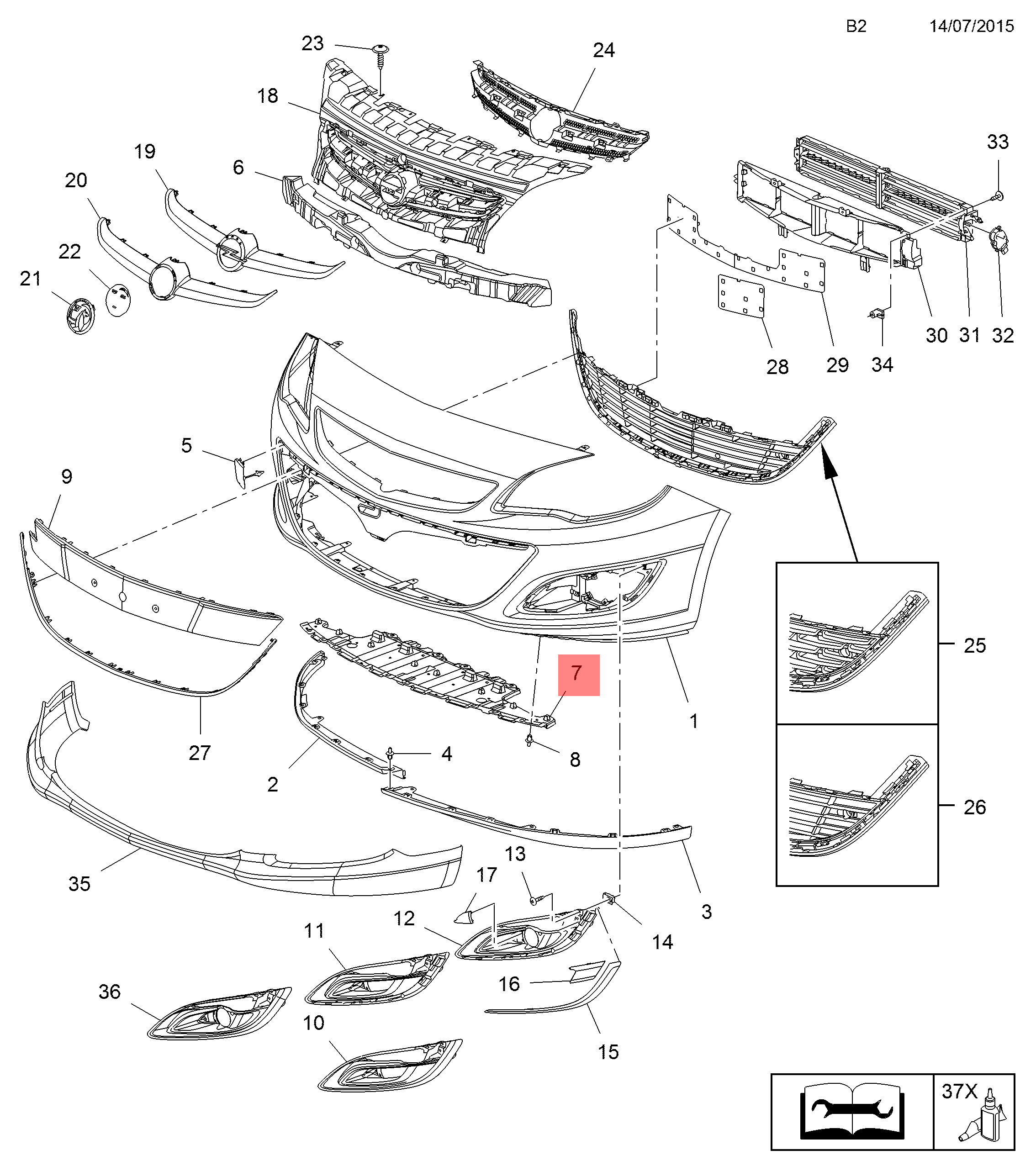 Vauxhall Astra J | Front Bumper Extension Panel | 13368661 | GFN Parts