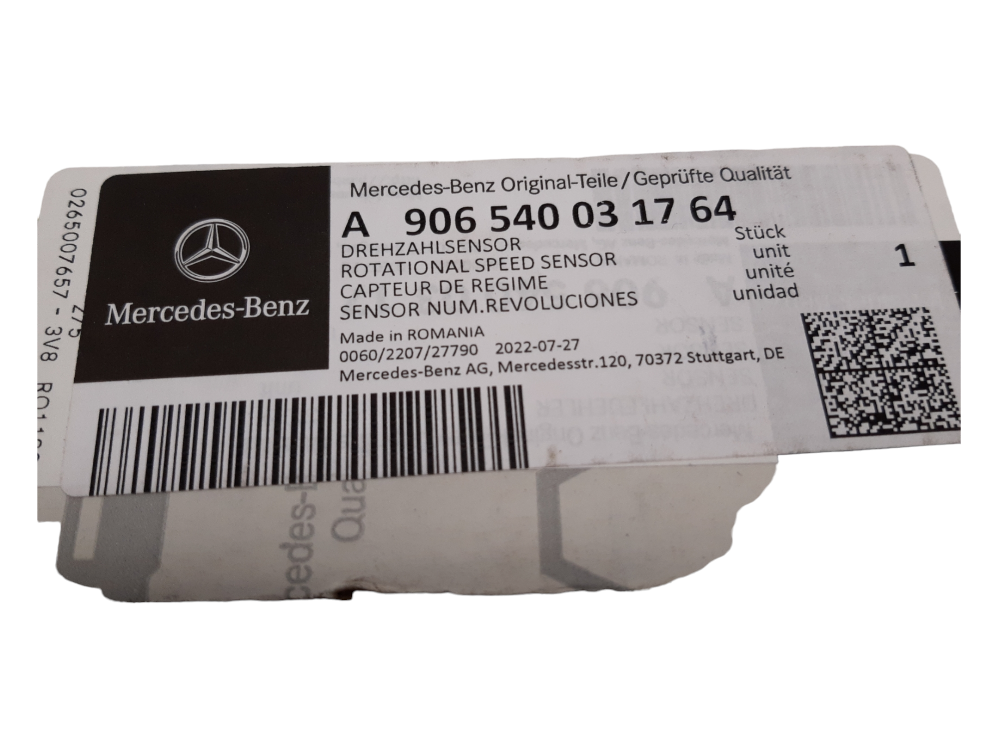 Genuine Mercedes Sprinter 906 Front ABS Sensor A906540031764