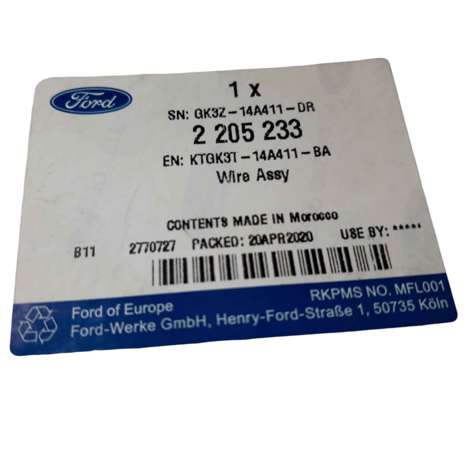 Genuine Ford Transit Turbo wiring harness assembly 2205233 KTGK3T14A411BA