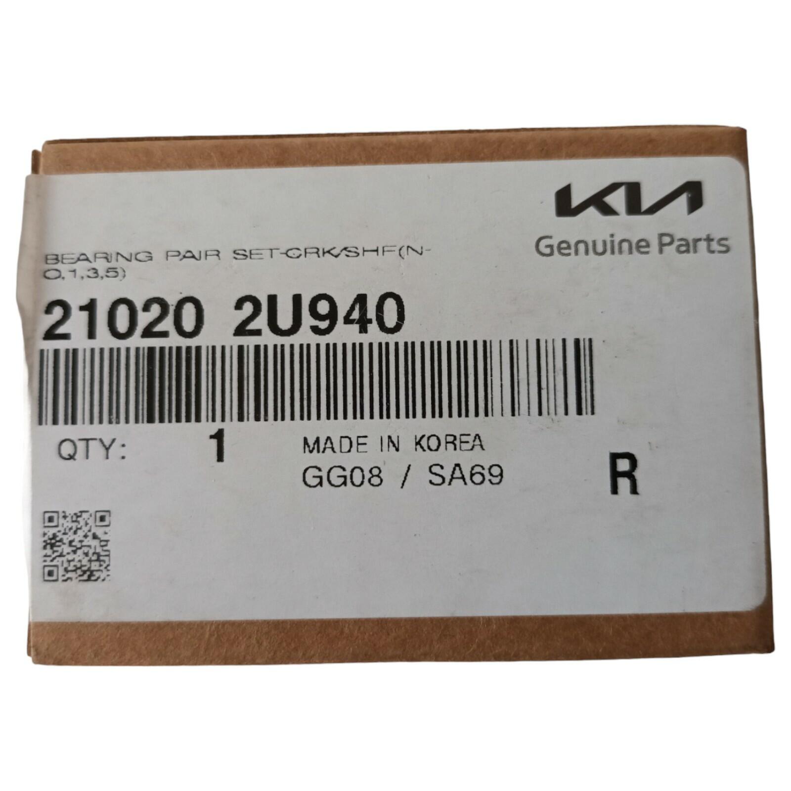 Genuine KIA Ceed 18 Hyundai Kona 18 Crankshaft bearing (pair) 210202U940