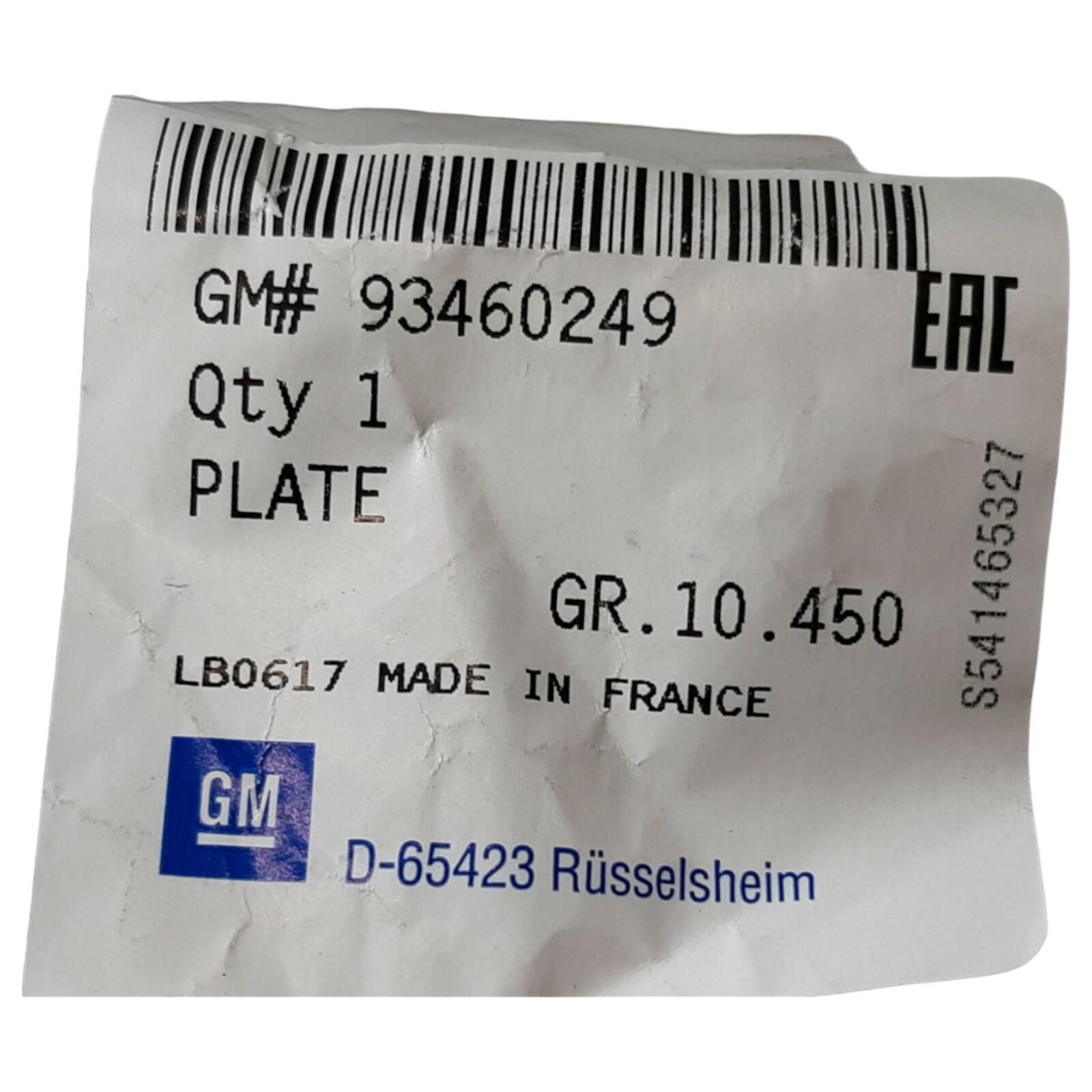 Genuine Vauxhall Plate 93460249