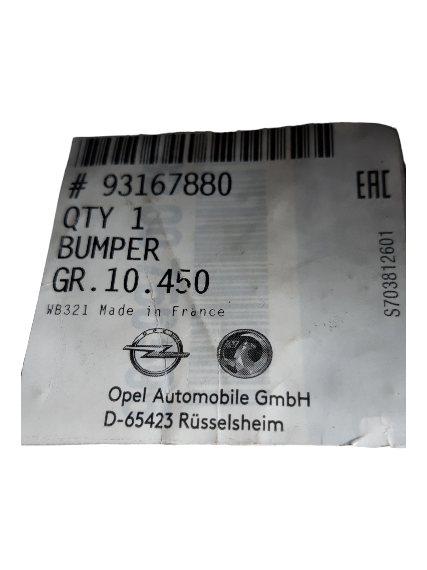 Genuine Vauxhall Movano B RH OS Rear Door Stop 93167880