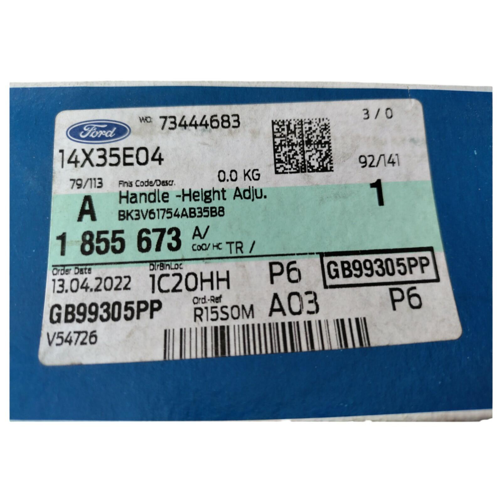 Genuine Ford Transit (TTG) Seat height Adjuster handle (black) 1855673