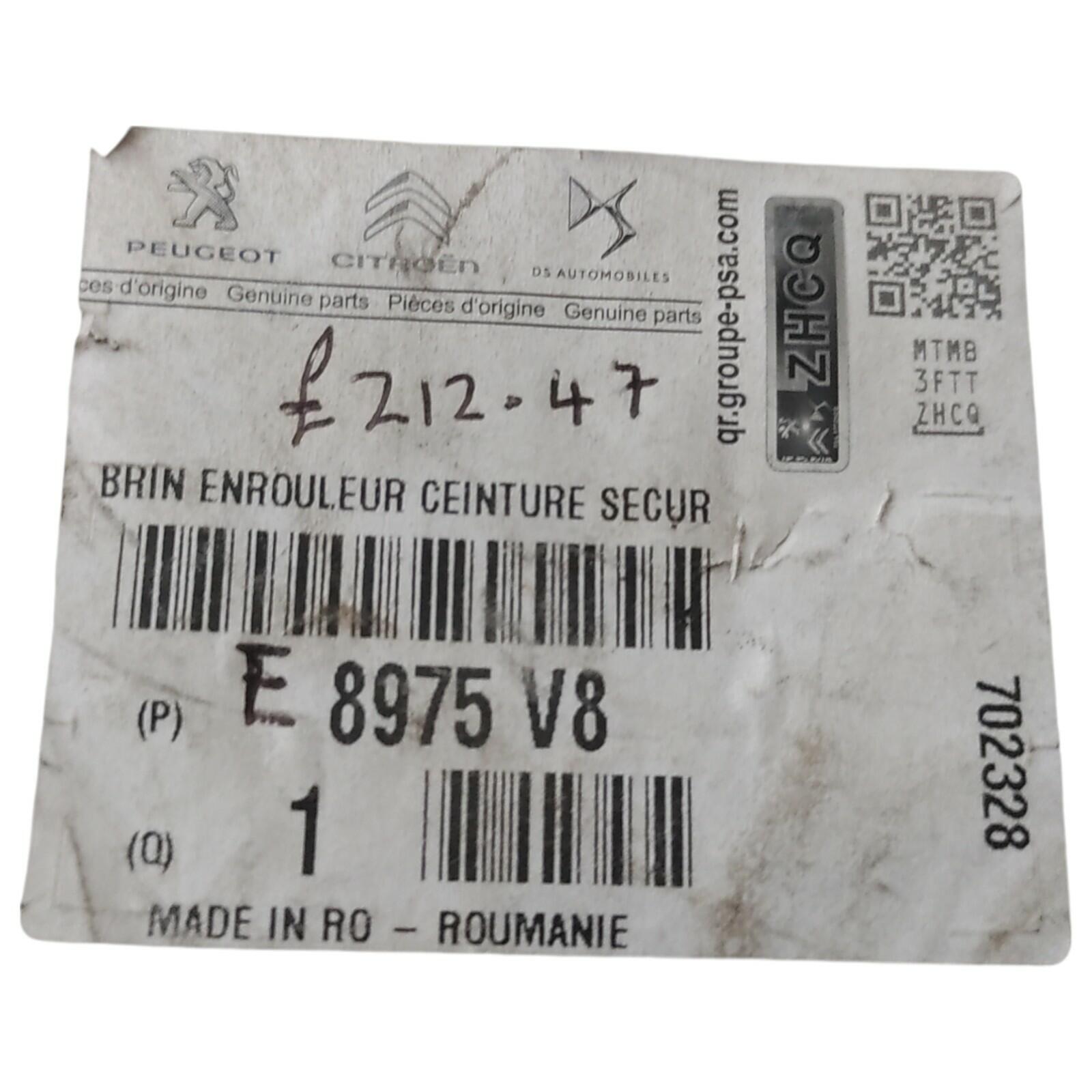 Genuine Peugeot Citroën Seat belt assembly 8975V8