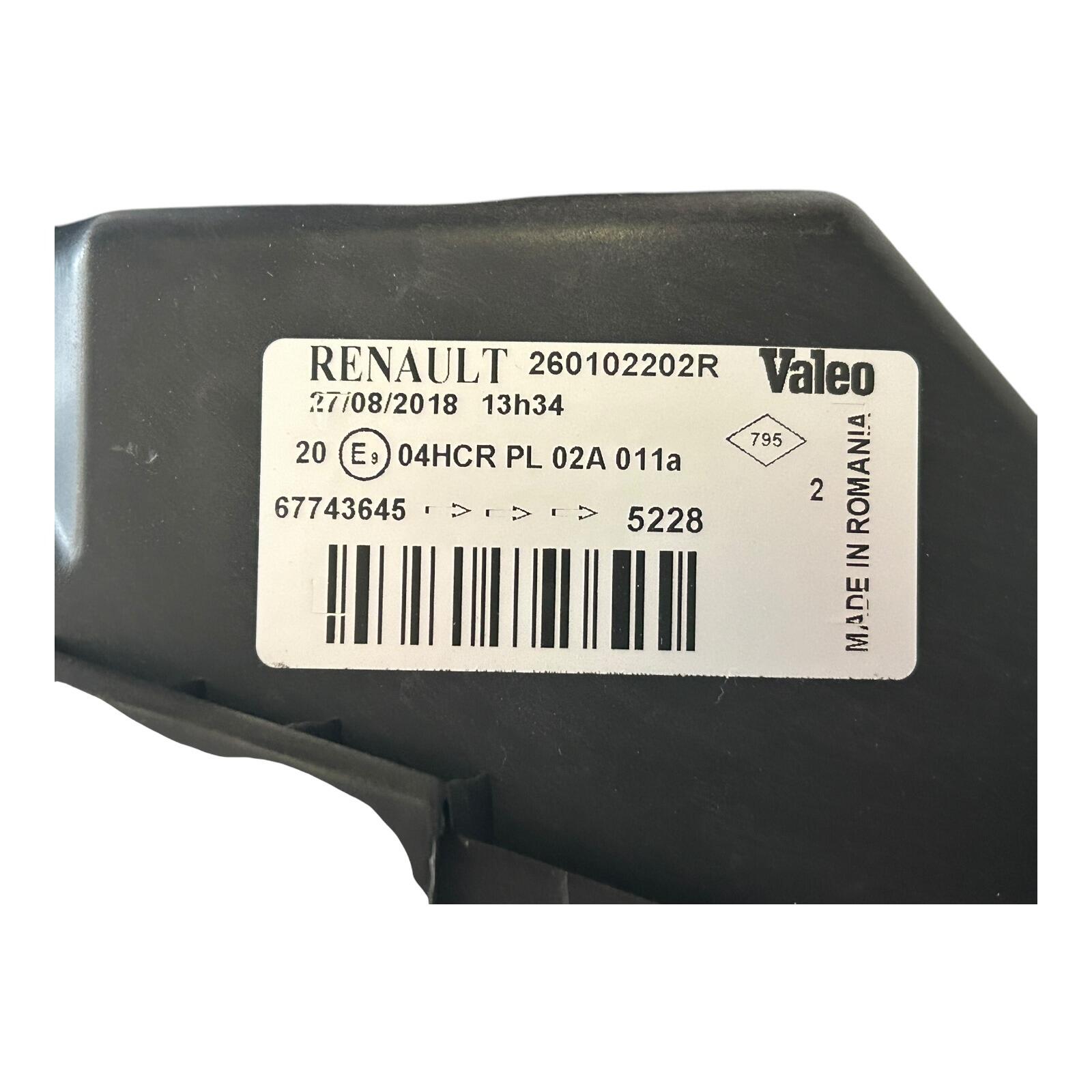 Genuine Renault Megane 1 RH OS Headlamp assembly 260102202R – VIN Required