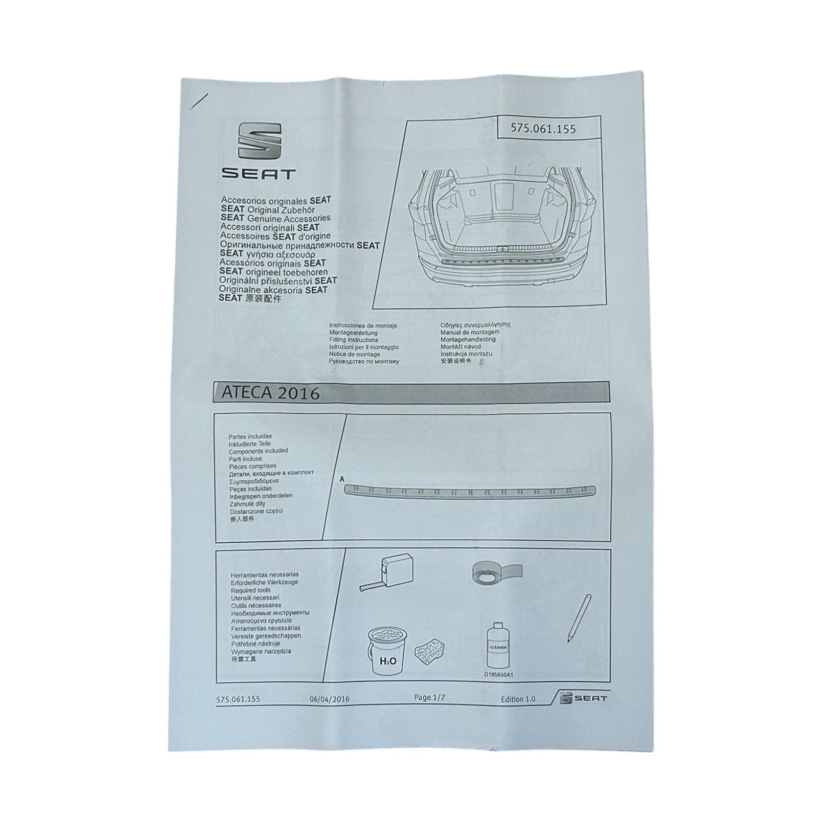 Genuine SEAT Ateca Boot lip protector moulding 575061155