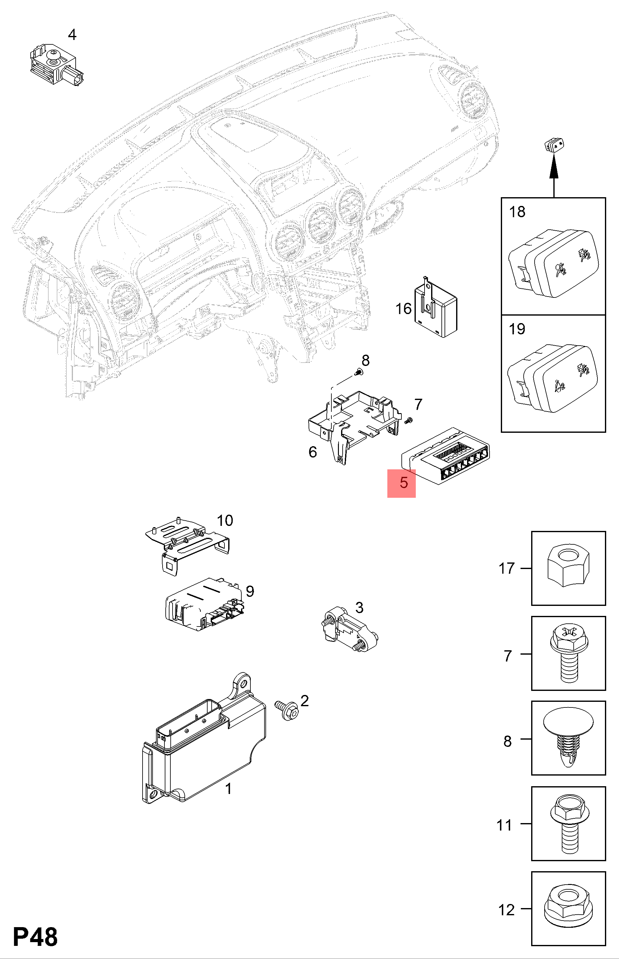 Vauxhall Antara Body Control Module 22915543