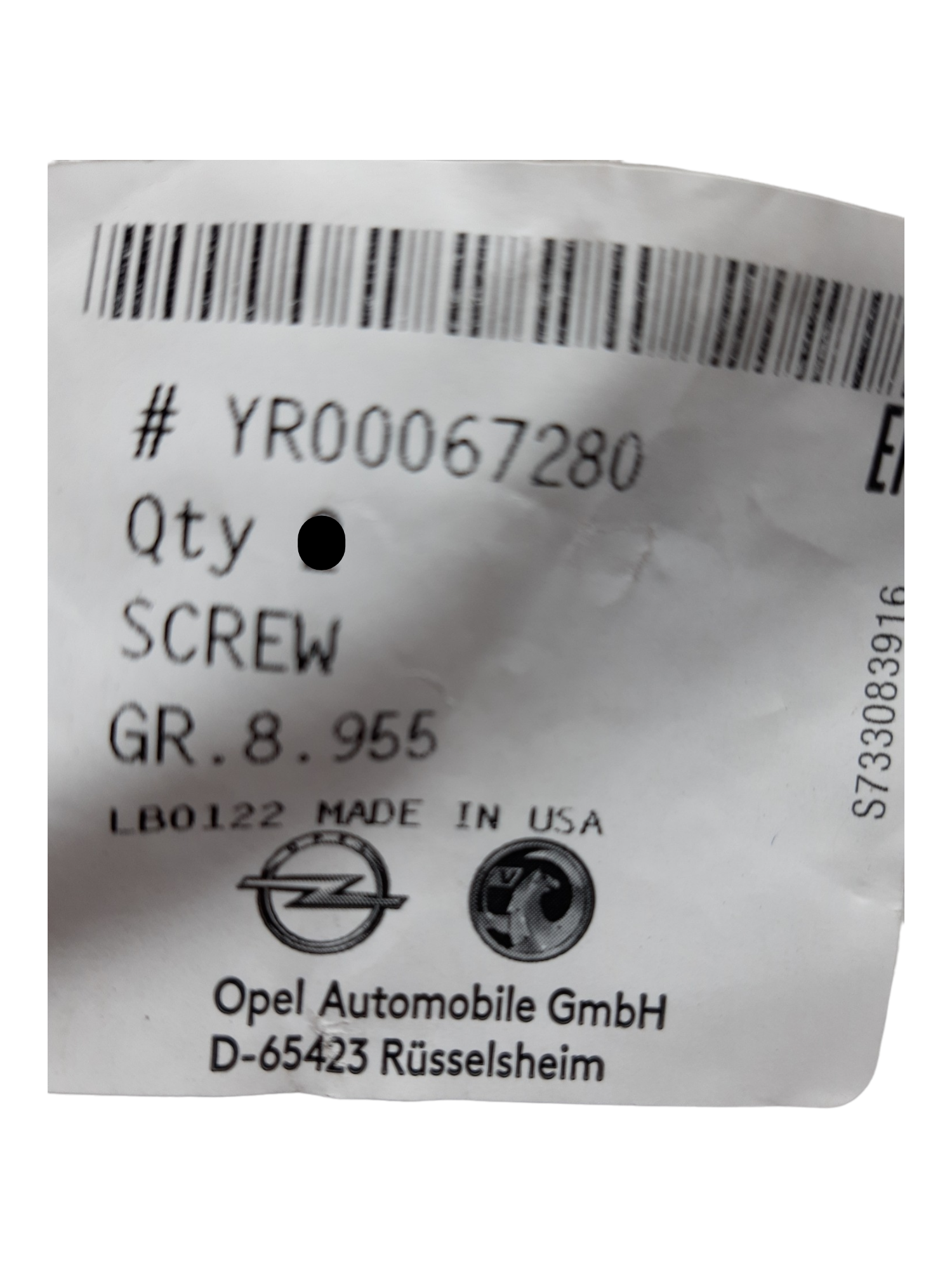 Nissan | Vauxhall Hex Head M10 x 61 Screw YR00067280 | GFN Parts