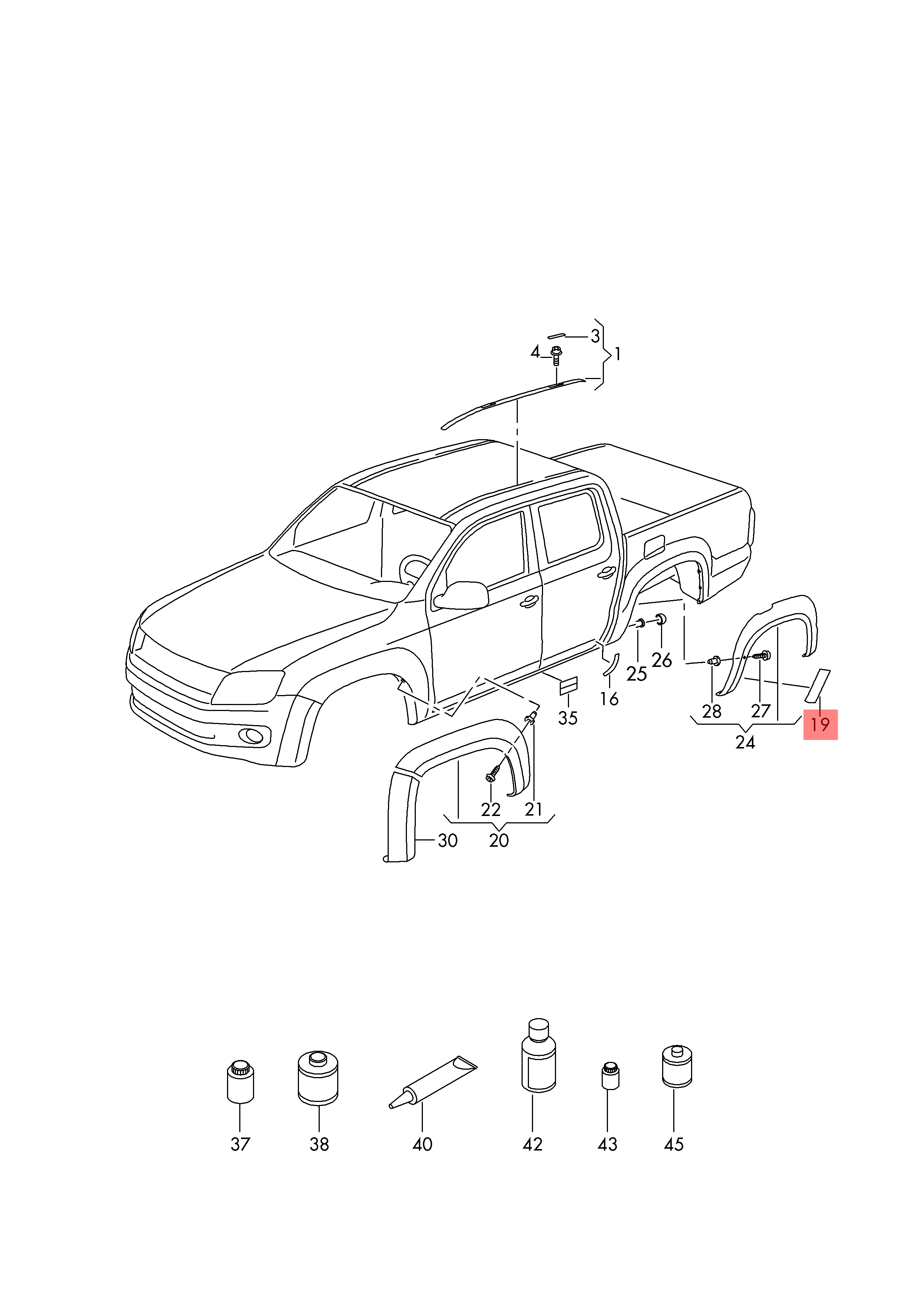 Volkswagen Amarok | Right Rear Stone Guard Film | 2H5853932D | GFN Parts