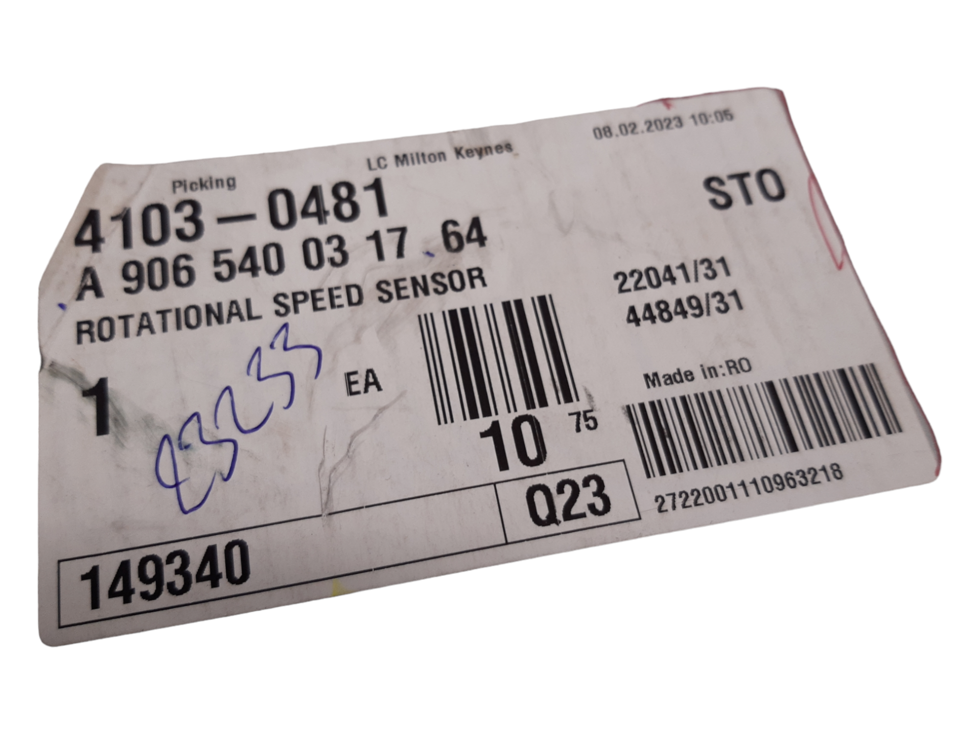 Genuine Mercedes Sprinter 906 Front ABS Sensor A906540031764