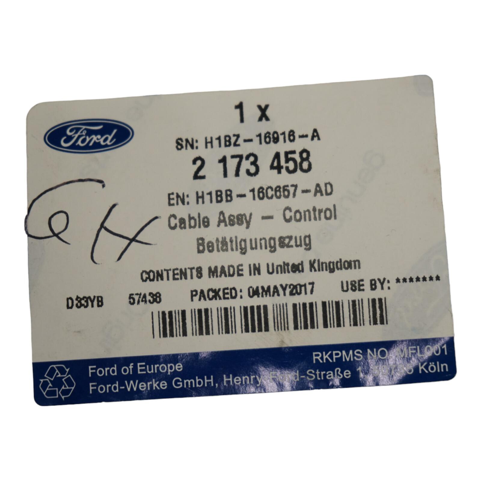 Genuine Ford Fiesta (CE1) Bonnet release cable 2173458