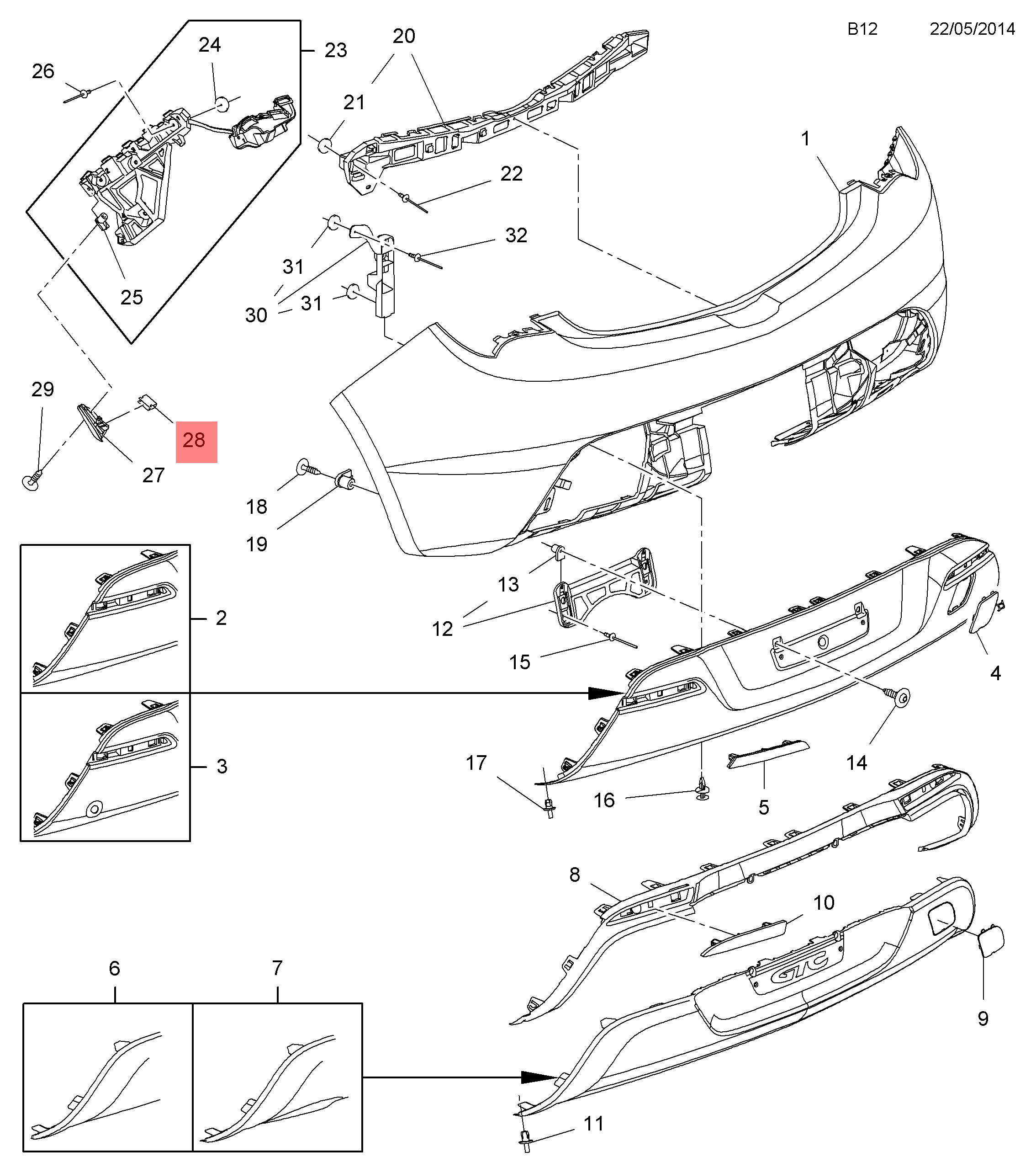 Vauxhall | Rear Bumper Clamp | 13363169 | GFN Parts