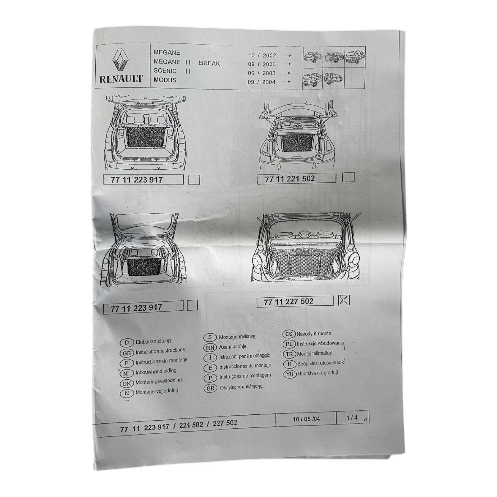 Genuine Renault / Dacia Cargo tidy net (multi-model fit) 7711227502