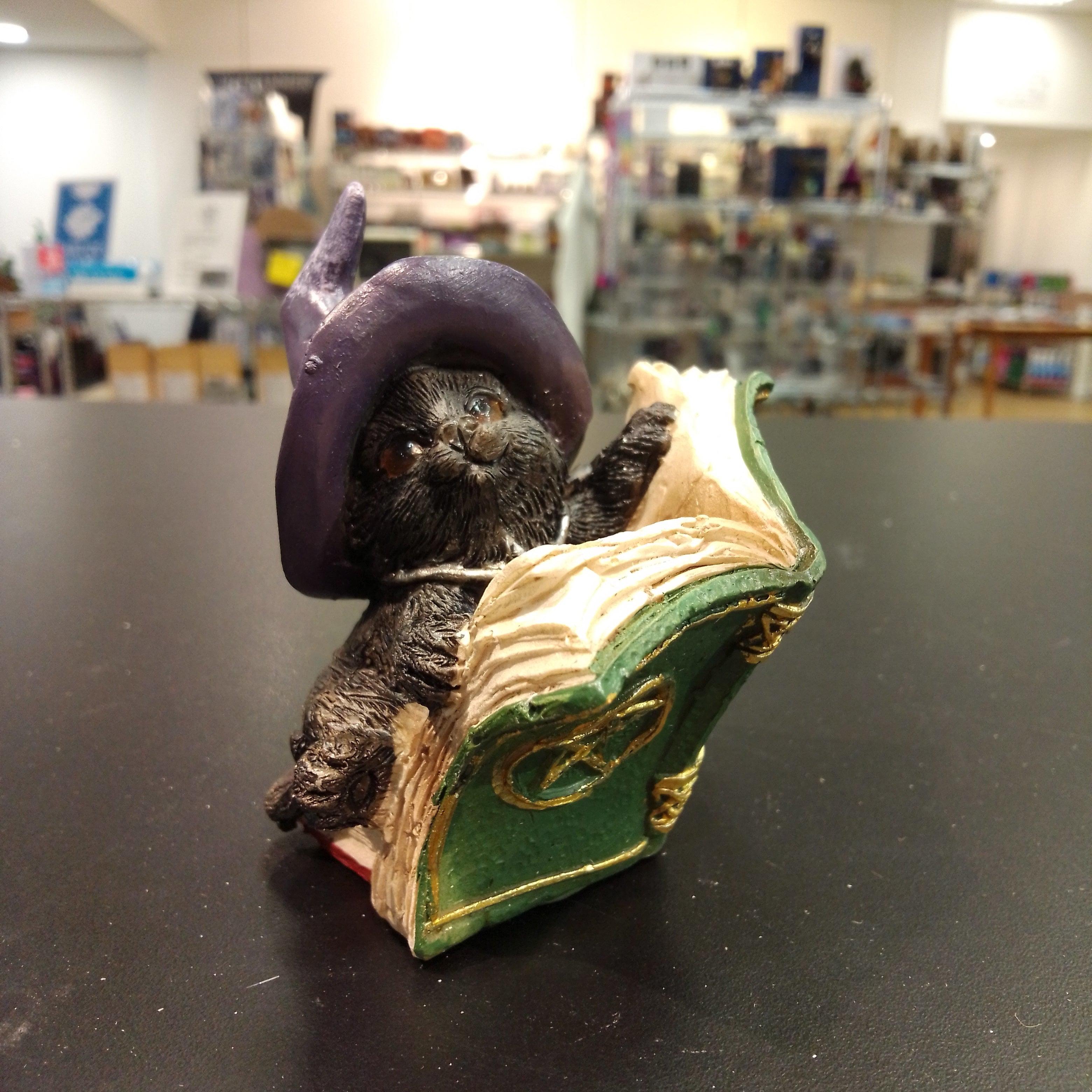 Kittys Grimoire Black Cat Spell Book Green Figurine