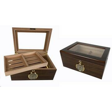 Glass Top Cigar Humidor 50 Count | Lock & Keys