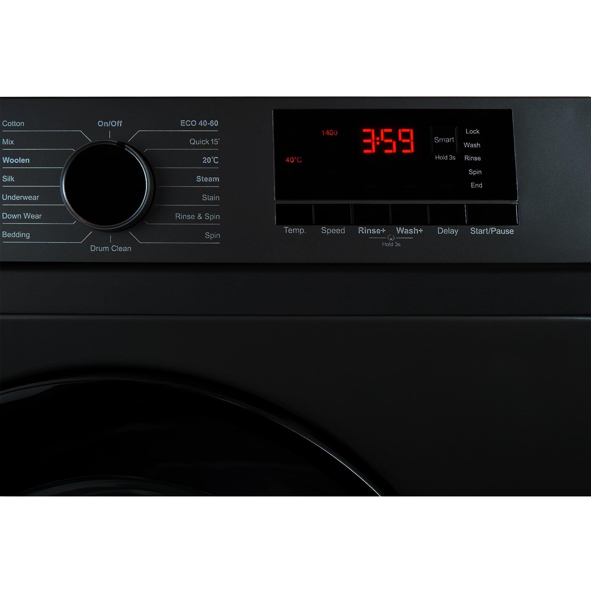 Montpellier MDAWM1014K 10kg 1400rpm Washing Machine in Black