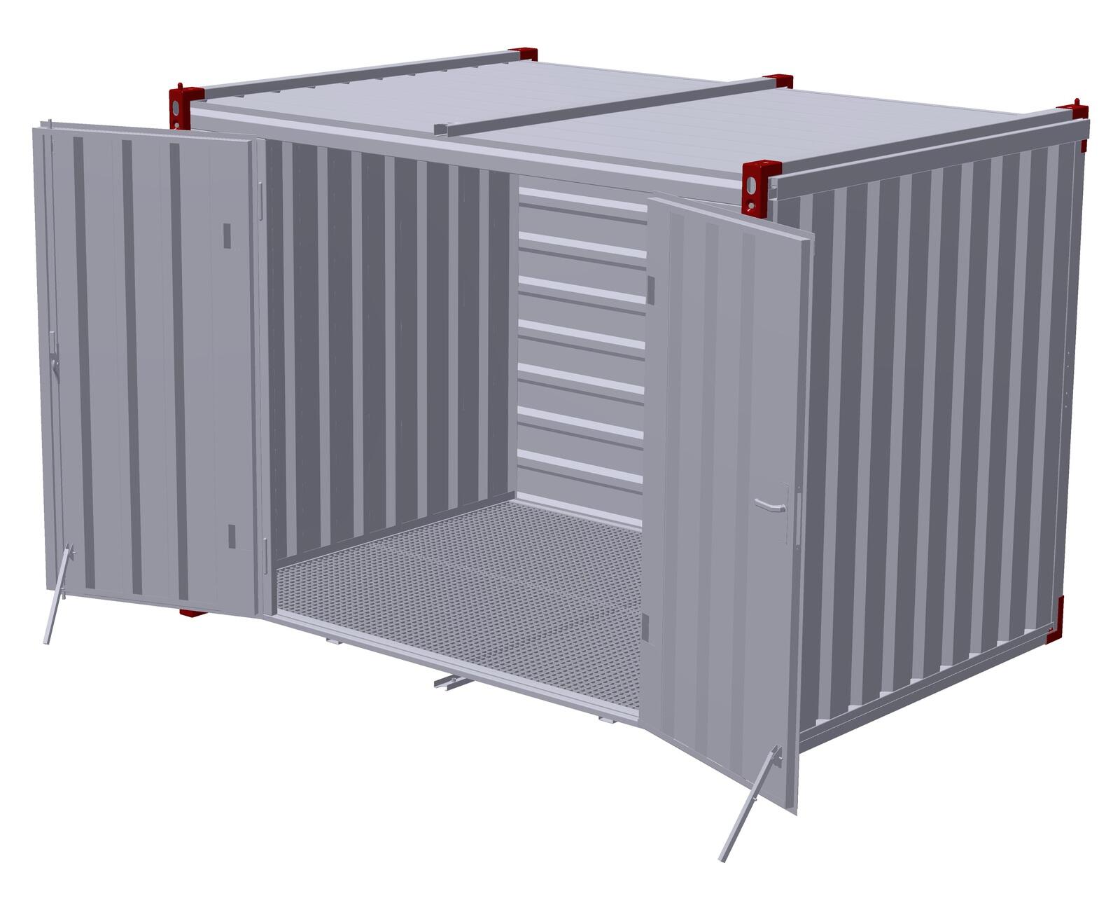 Cemo - 3m COSHH Store Container with Bunded Floor & Double Side Doors