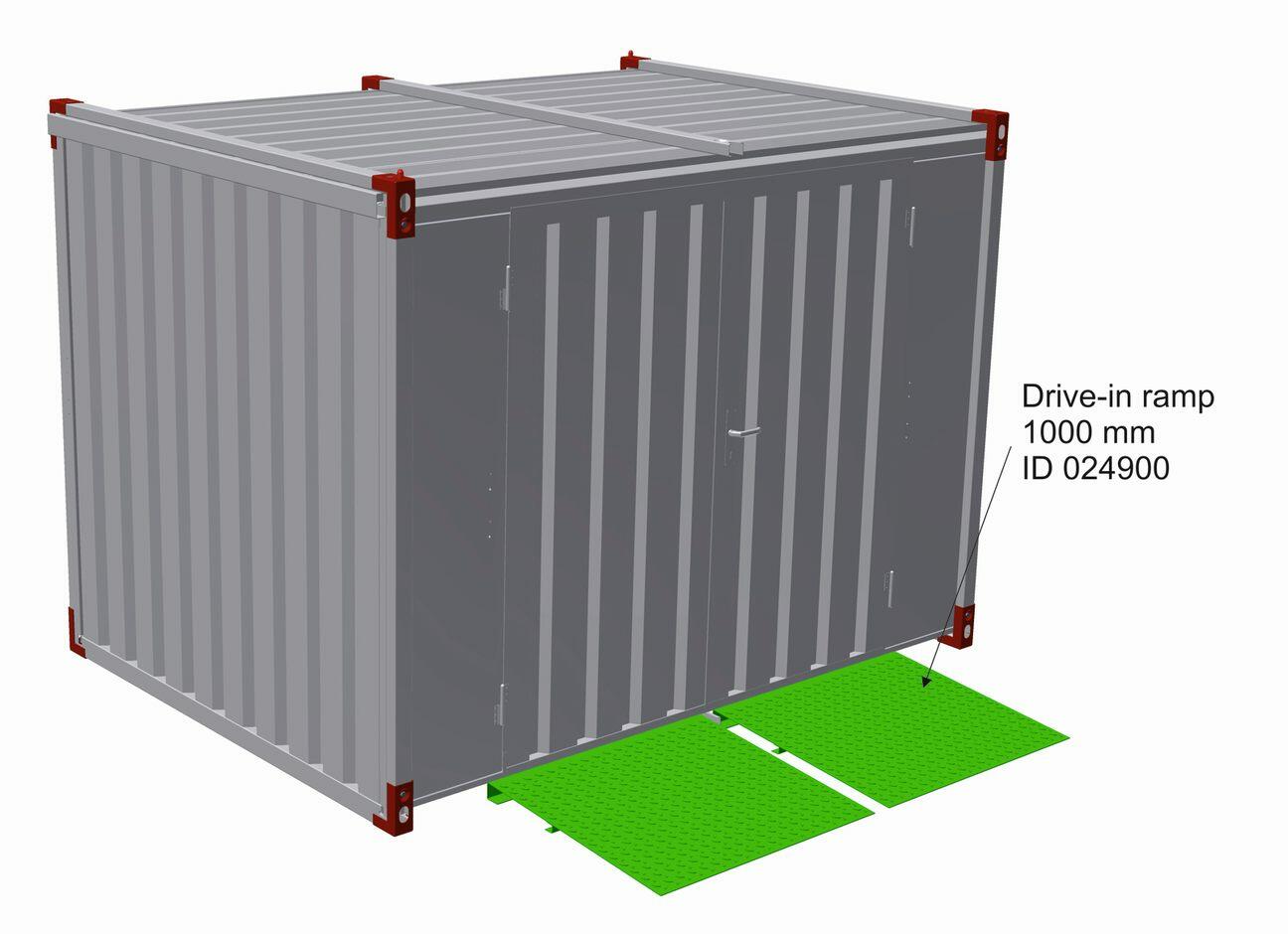 Cemo - 3m COSHH Store Container with Bunded Floor & Double Side Doors