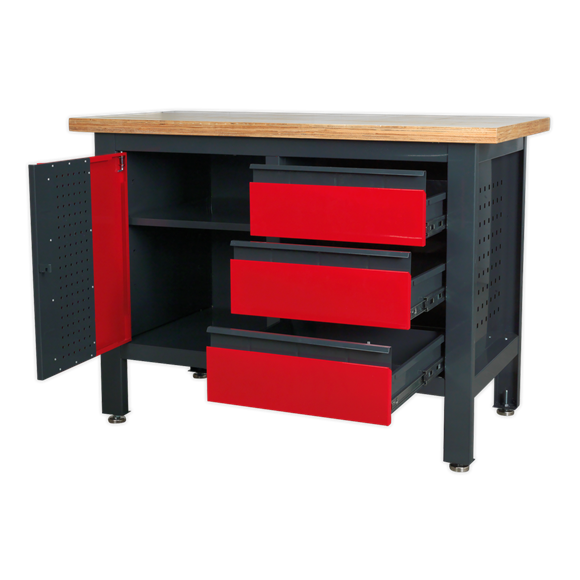 Sealey - Workstation with 3 Drawers & Cupboard