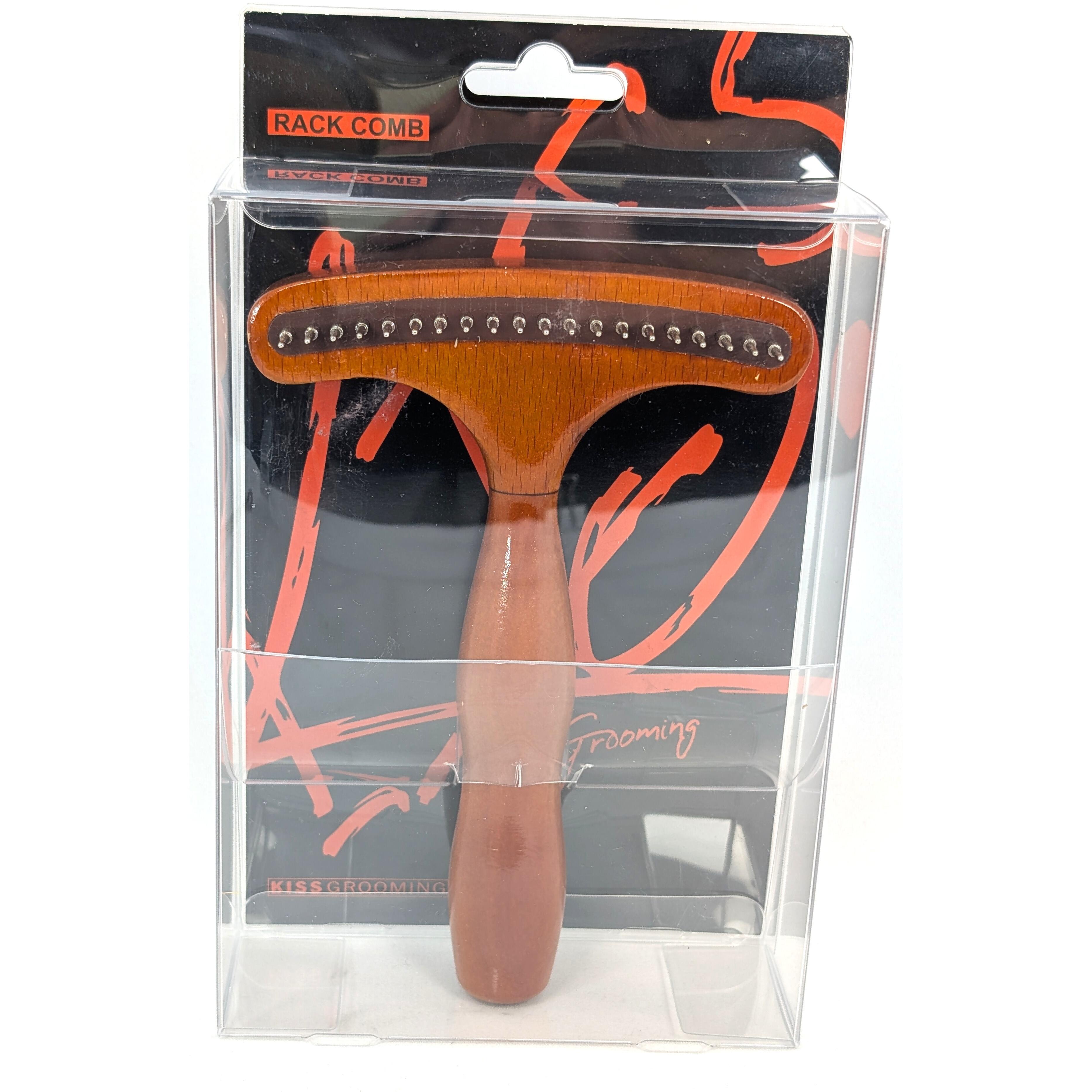 Wooden Conical Tooth Undercoat Rake Safe