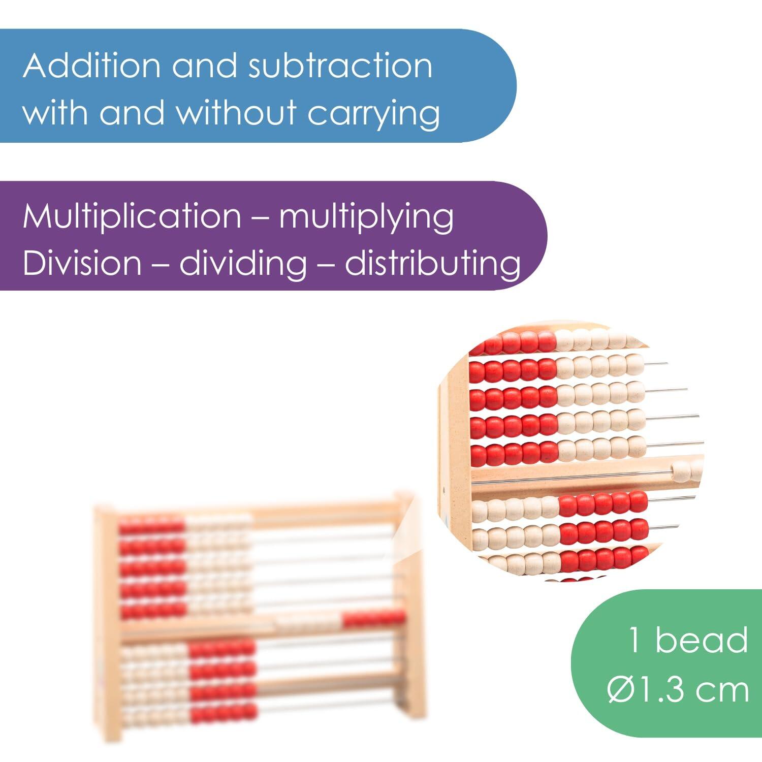 Wissner 100 Bead Abacus UK Red / White | Classroom Maths Resource for ...