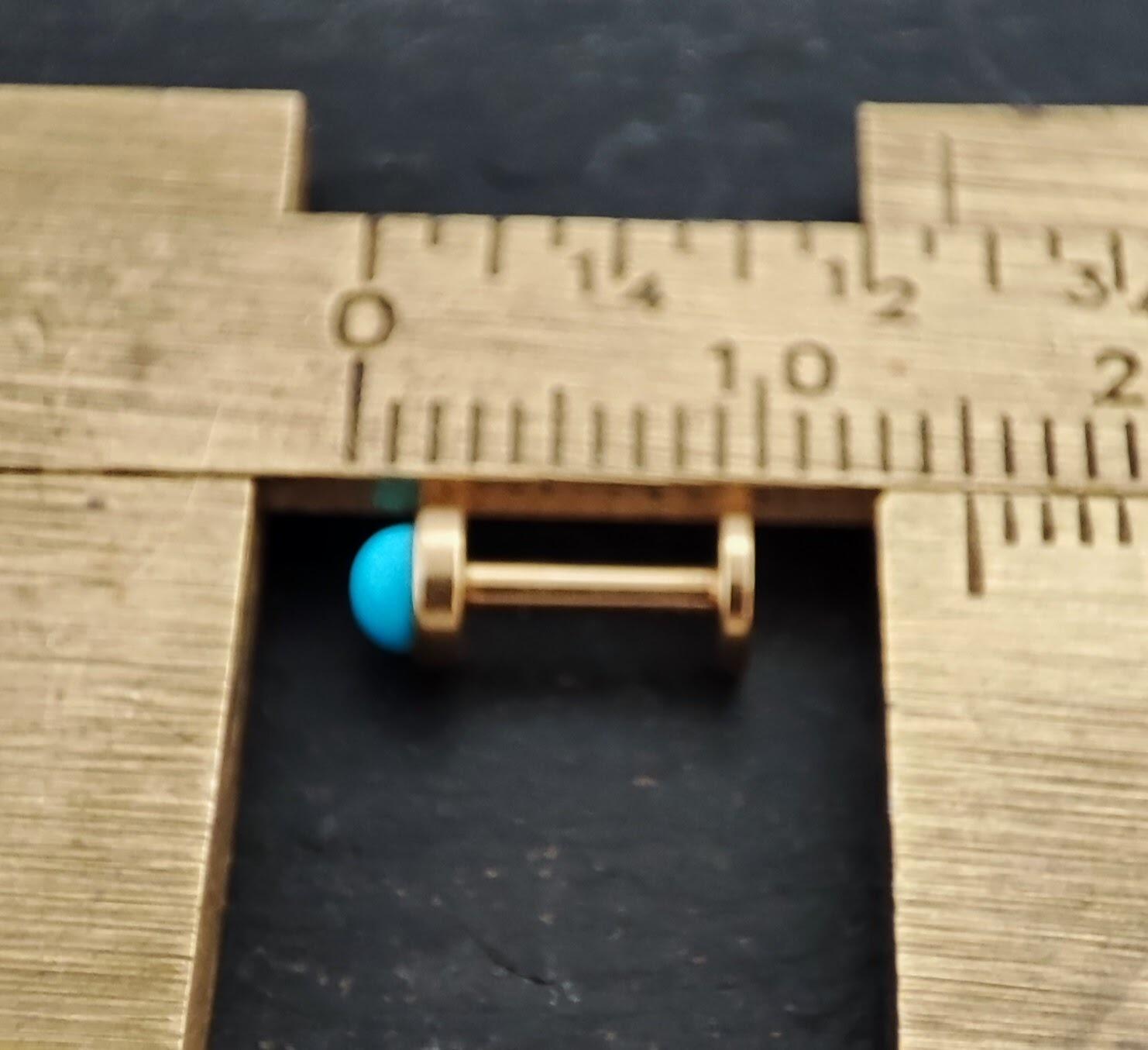 Arizona turquoise gold labret stud, surgical steel