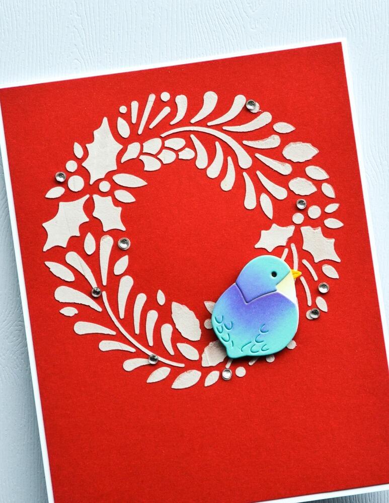 Memory Box - 88628 Holly Wreath Stencil