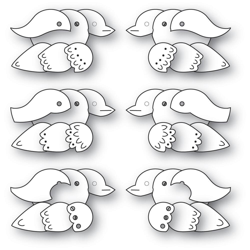 Poppystamps - 2712 Nordic Birds of a Feather craft die