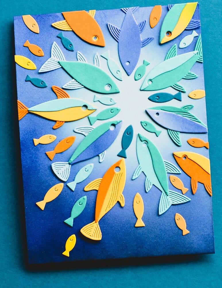 Birch Press Design - 57623 Block Print Pond Fish craft die