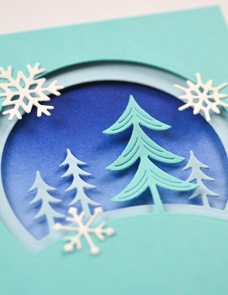 Birch Press Design - 57650 Block Print Forest Scene craft die