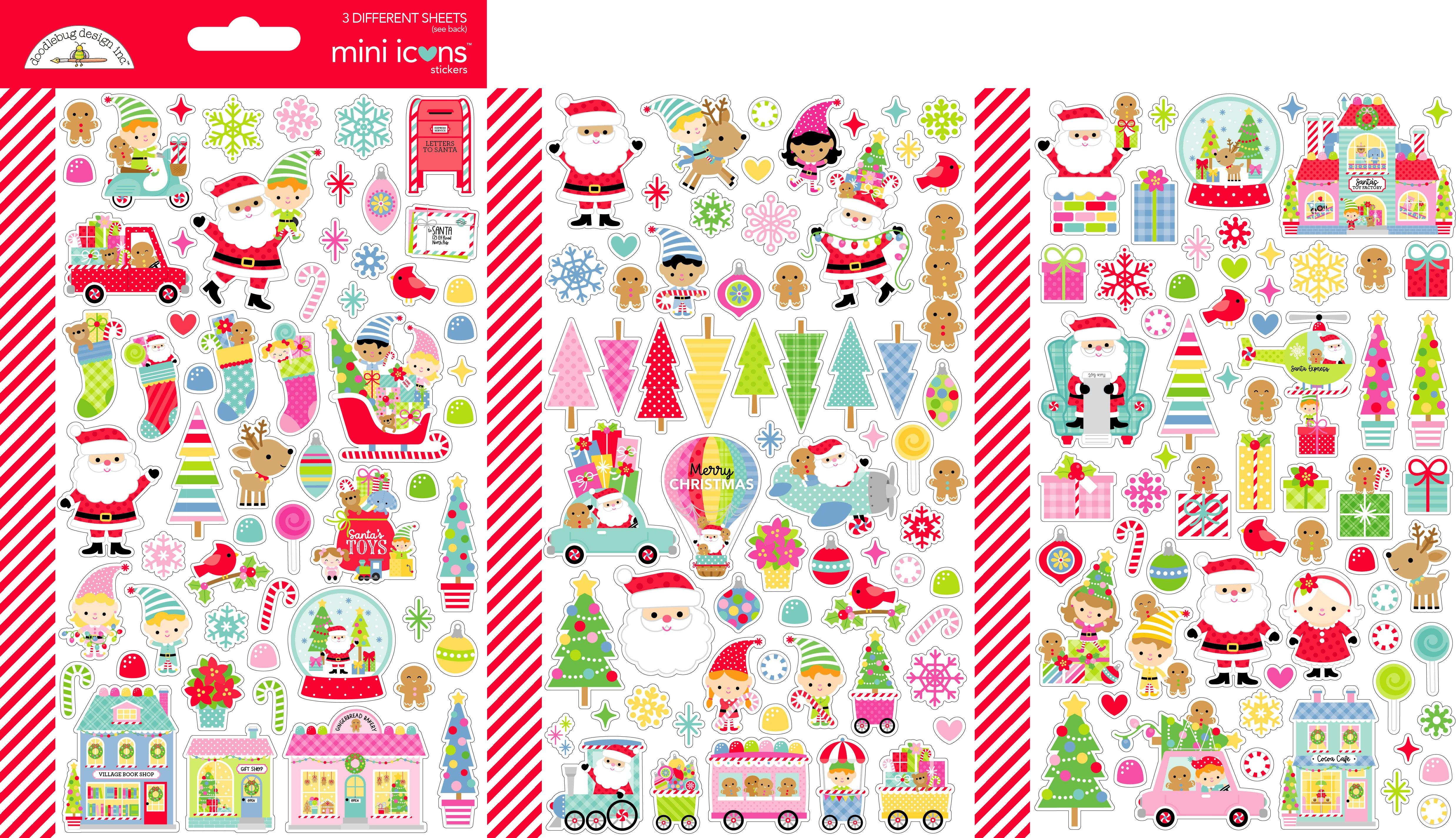 Doodlebug Oh What Fun - MINI Icons Stickers 3 sheets/pkg