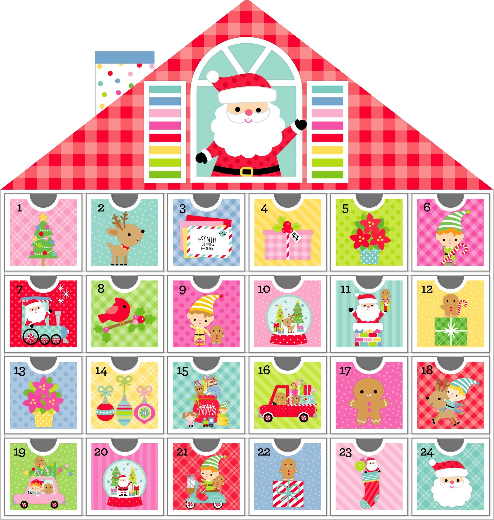 Doodlebug Advent Calendar - 24 boxes; house design