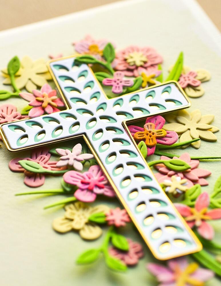 Birch Press Design - 57537 Floral Cross Layer Set craft die