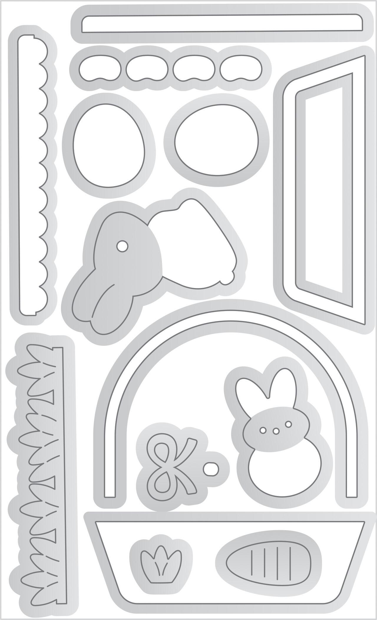 Doodlebug Doodle Cuts - Bunny Basket craft die set