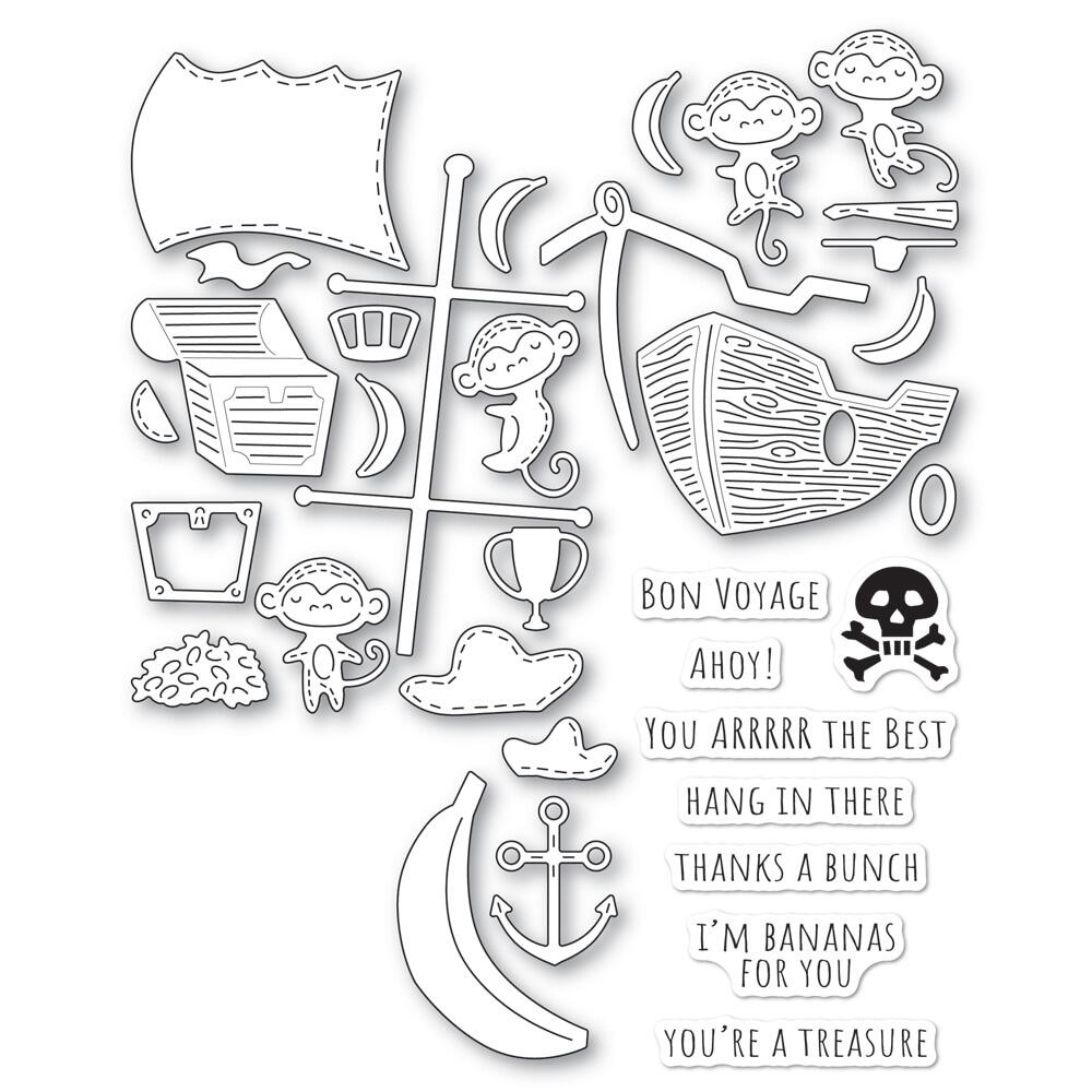 Poppystamps - KT002 Whittle Pirate Monkey Kit craft die