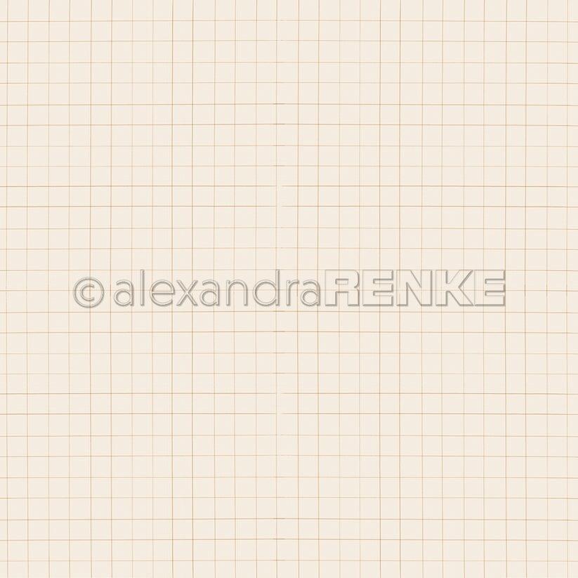 Alexandra Renke Design Paper 12x12 - 10.3825 Pencil Check Gold on Beige