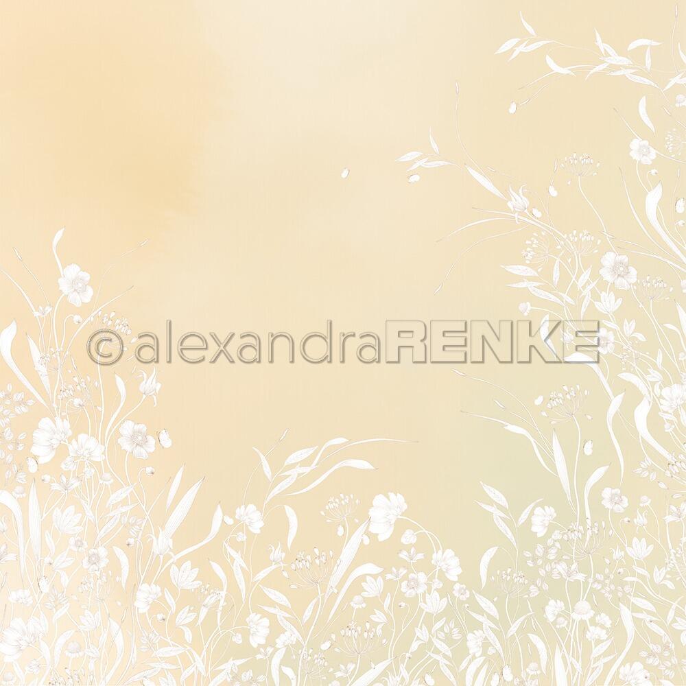 Alexandra Renke Design Paper 12x12 - 10.3423 White Flower Variation on ...