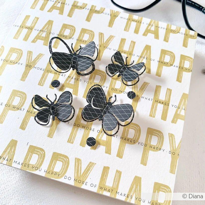 Alexandra Renke Design Paper 12x12 - 10.3501 Happy Typo Stripes