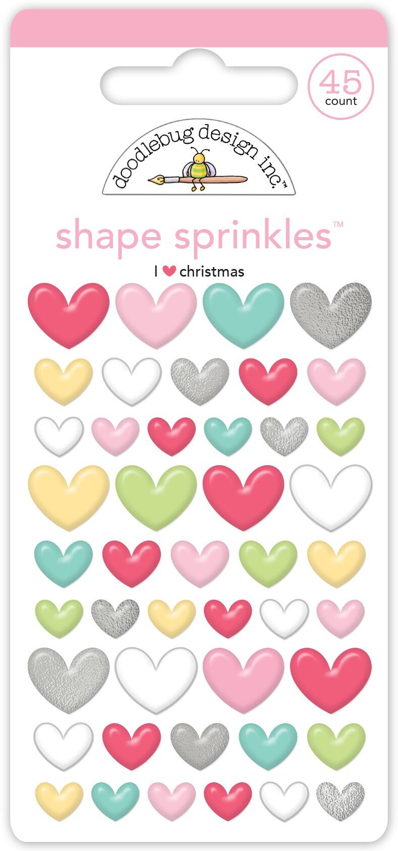 Doodlebug Shape Sprinkles - I (heart) Christmas