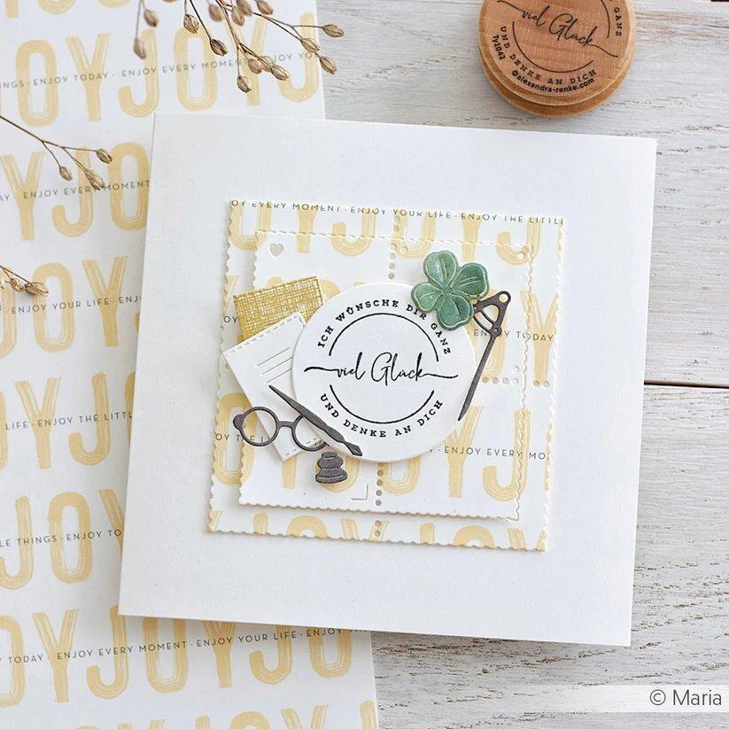 Alexandra Renke Design Paper 12x12 - 10.3497 Joy Typo Stripes