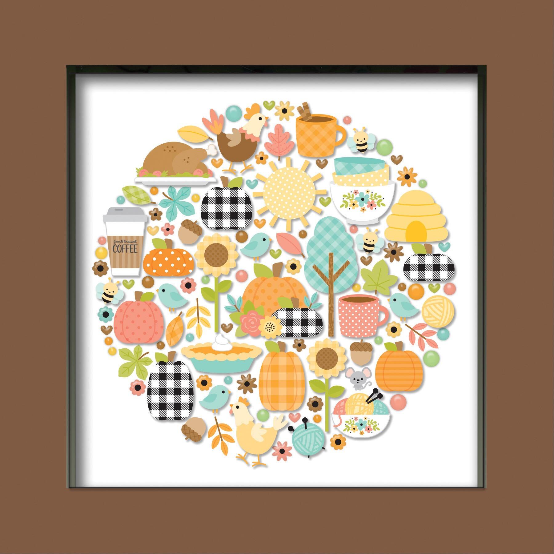 Doodlebug Design Shadow Box Insert Kit - Farmhouse Shadowbox