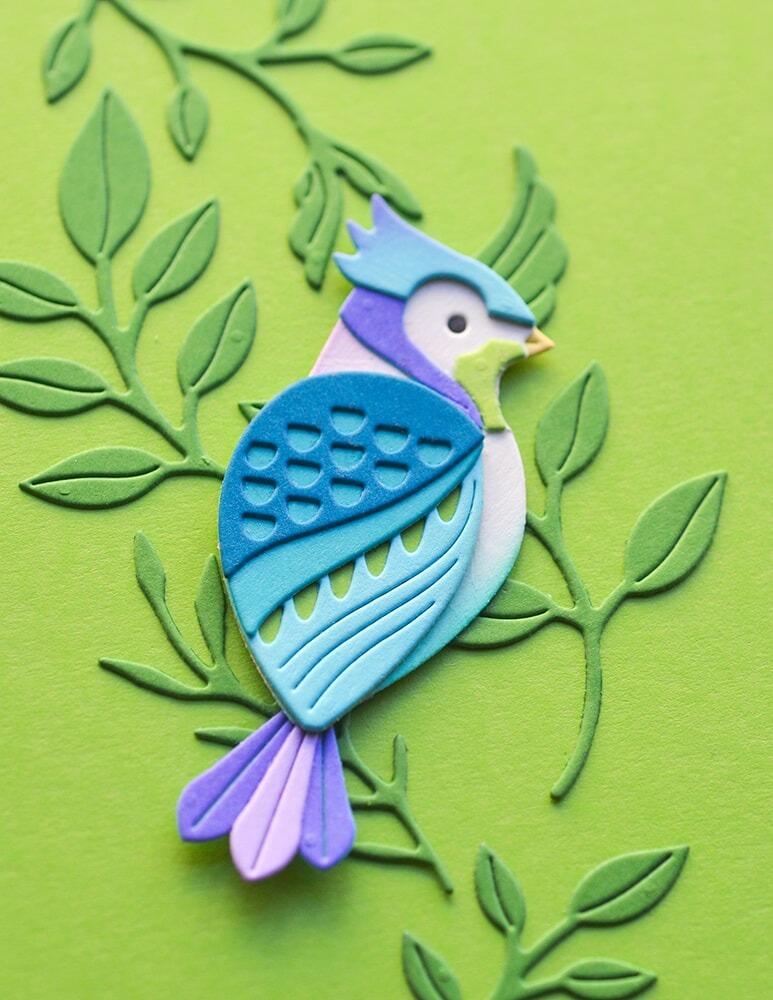 Birch Press Design - 57583 Block Print Tufted Bird craft die