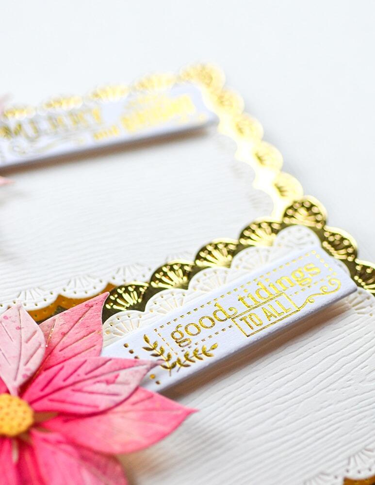 Memory Box - ST036 Christmas Magic Labels White Foil Tabs