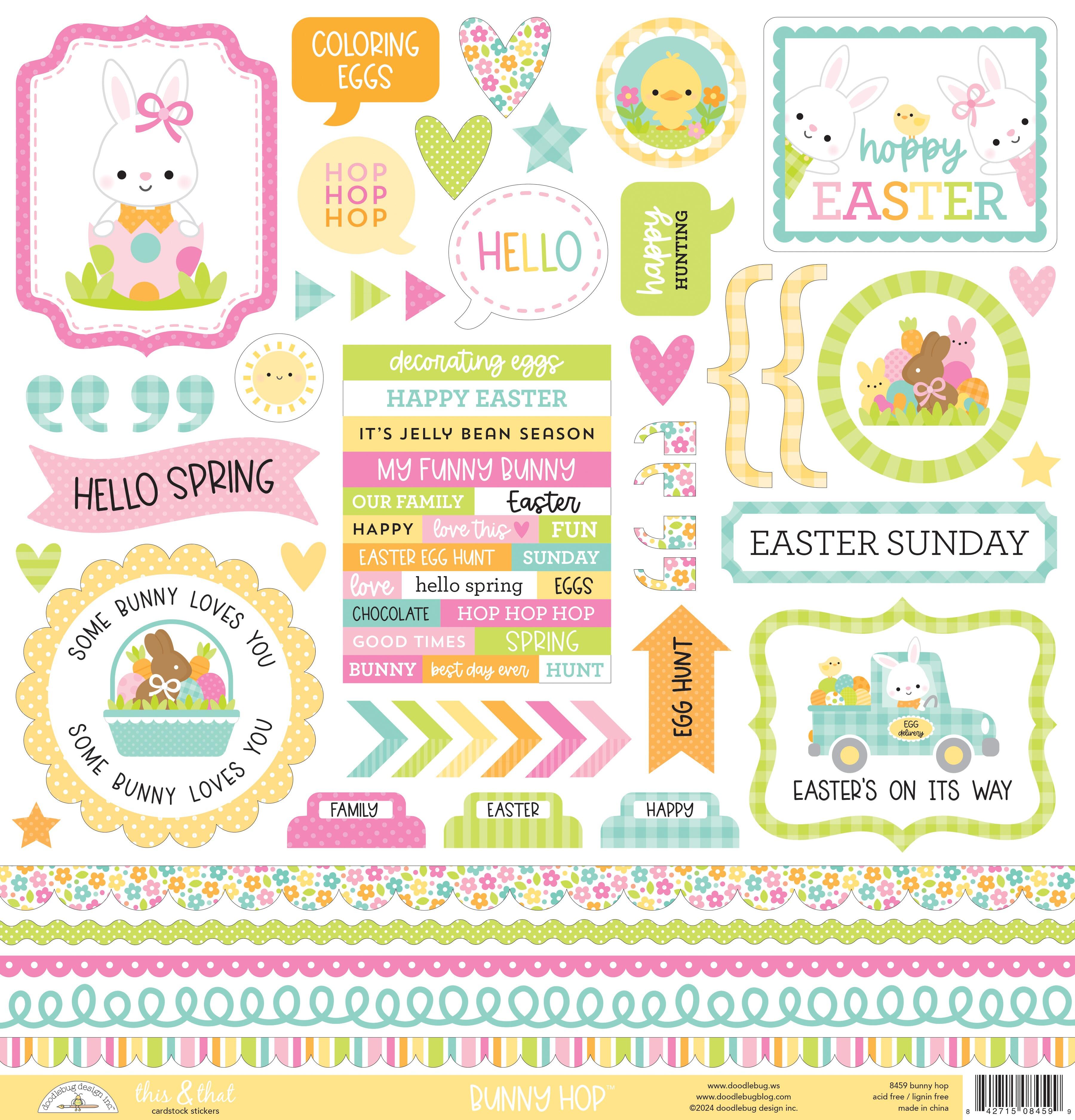 Doodlebug Bunny Hop - 12x12 This & That Stickers