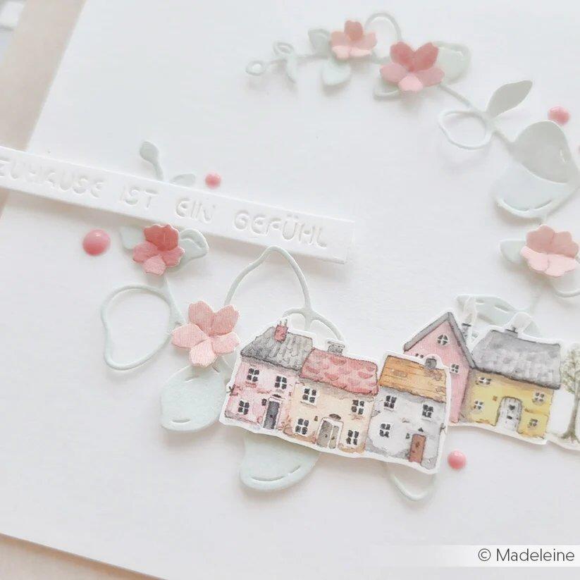 Alexandra Renke Design Paper 12x12 - 10.3517 Fine Row of Houses with ...